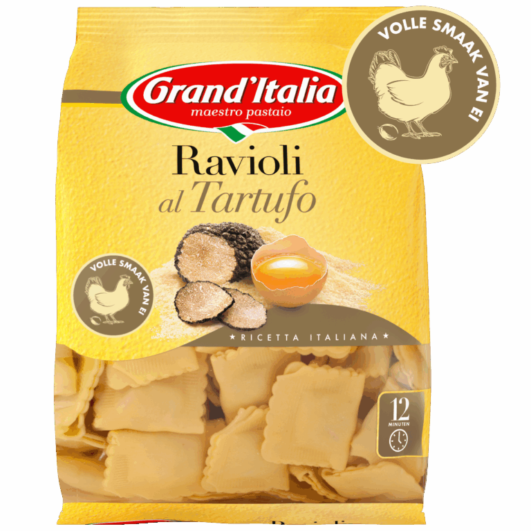 Ravioli met paddenstoelensaus - gevulde pasta met truffel - Grand'Italia