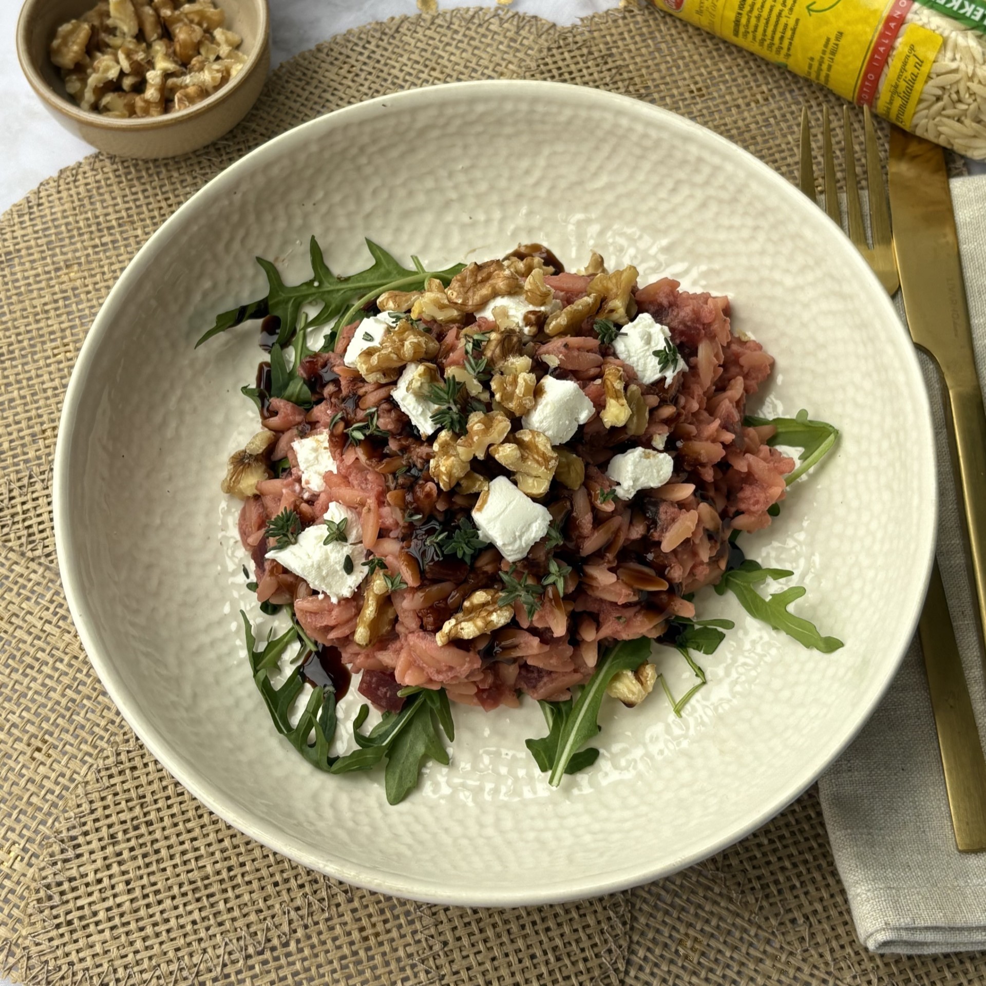 Recept Orzo met biet en geitenkaas - Grand'Italia